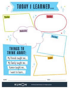 Today I Learned Activity Sheet - Student Resources