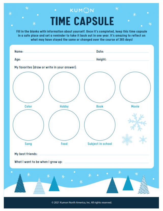 Time Capsule Activity Sheet - Student Resources