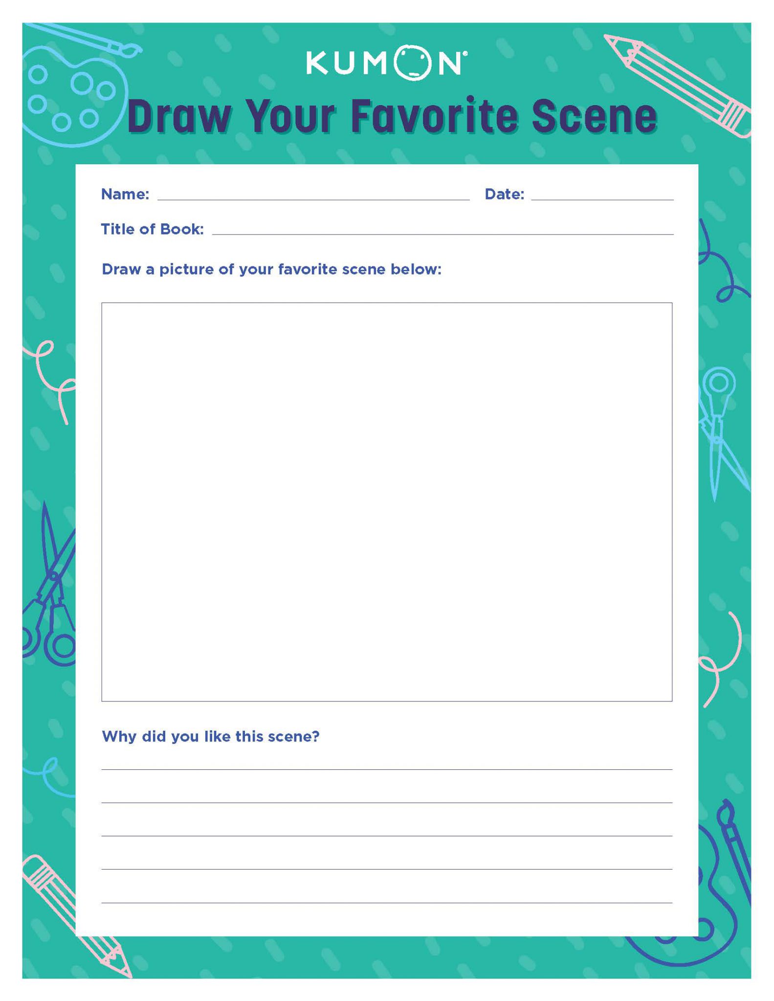 Draw Your Favorite Scene Activity Sheet Student Resources