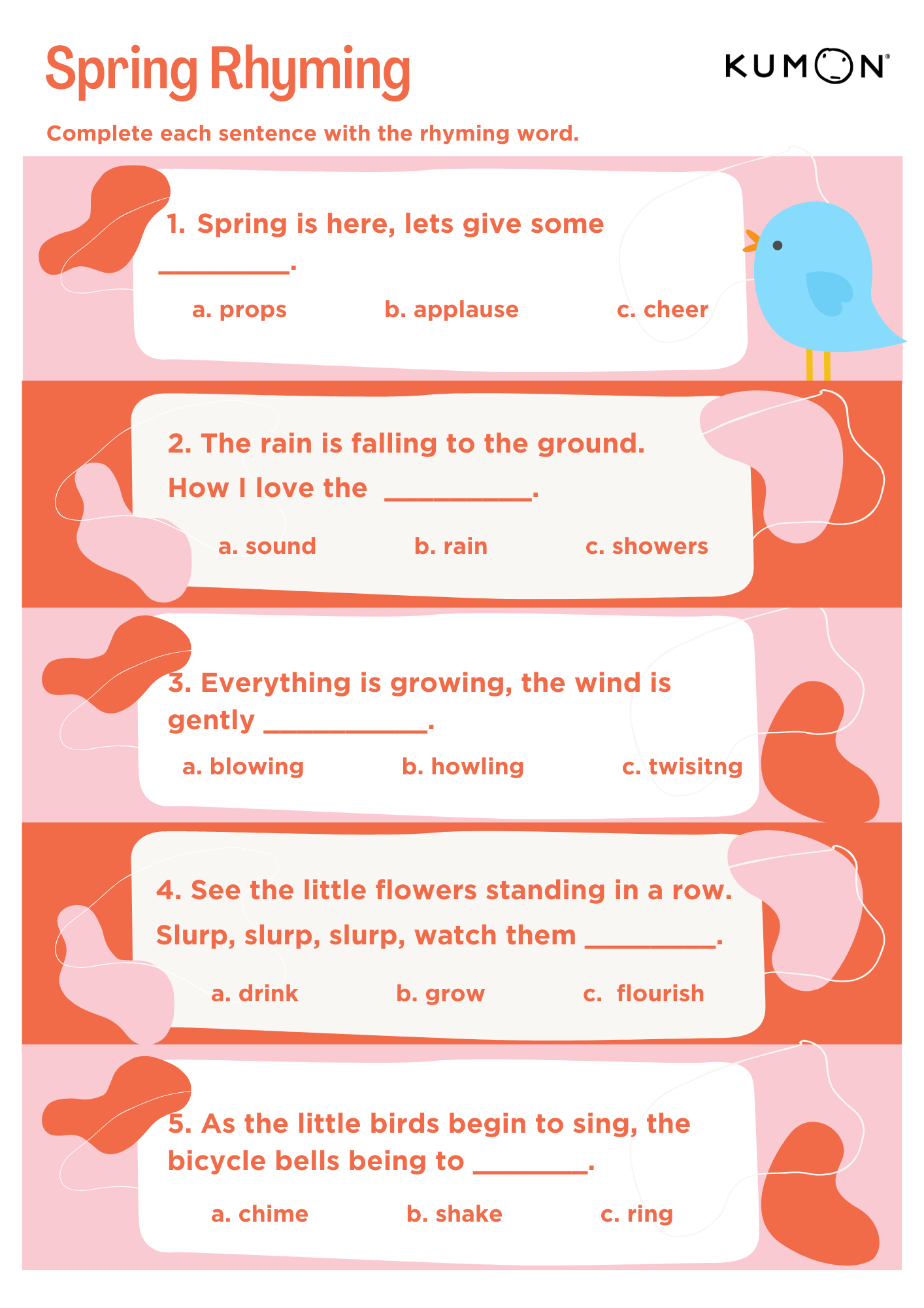 Spring Rhyming Activity - Kumon