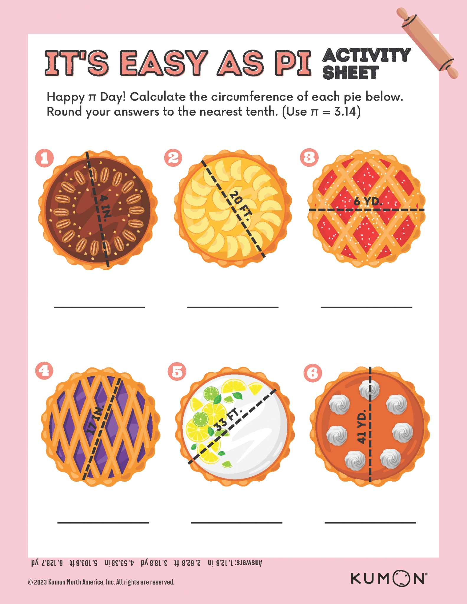 It's Easy As Pi Activity Sheet - Student Resources
